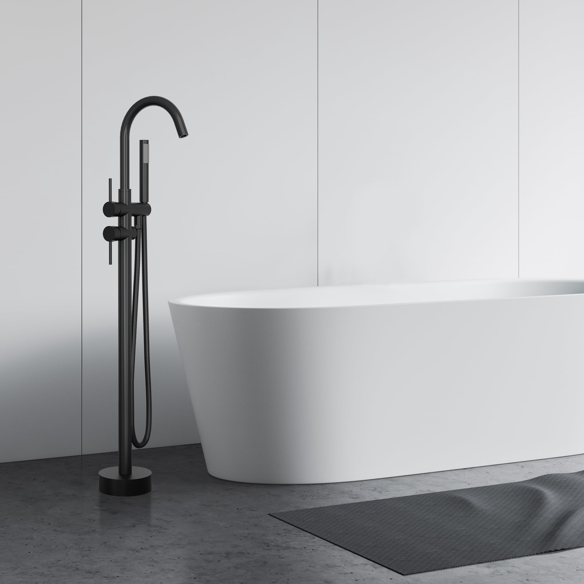 SUPERFLO Free Standing Tub Faucet Matte Black Freestanding Bathtub ...