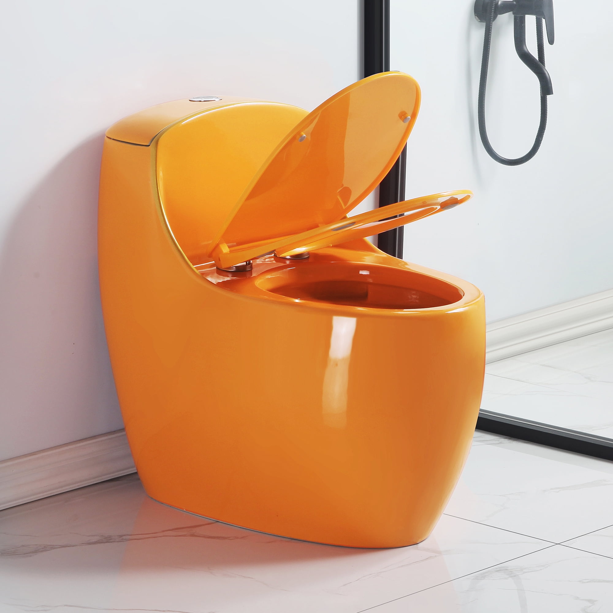 SUPERFLO One Piece Toilet with Egg Toilet Bowl & 1.6 GPF Siphon Flush ...