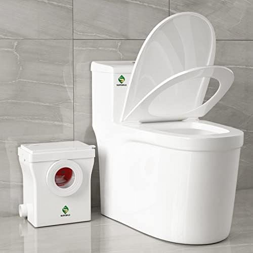 SUPERFLO Upflush Toilet Basement with 600W Macerating Toilet System | One Piece Macerator Toilet ...
