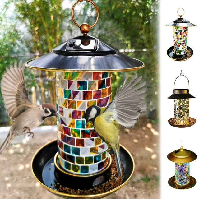 SUPERFUU Acrylic Bird Feeder Hanging Bird Feeder Bird Feeder Rack Round ...