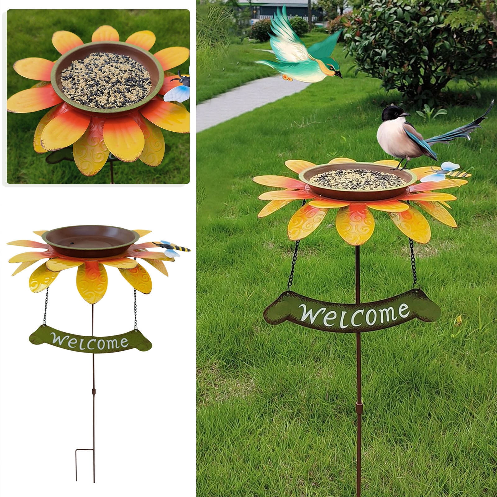 SUPERFUU Hummingbird Feeder with Perches, Wild Bird Feeder for Outdoors ...