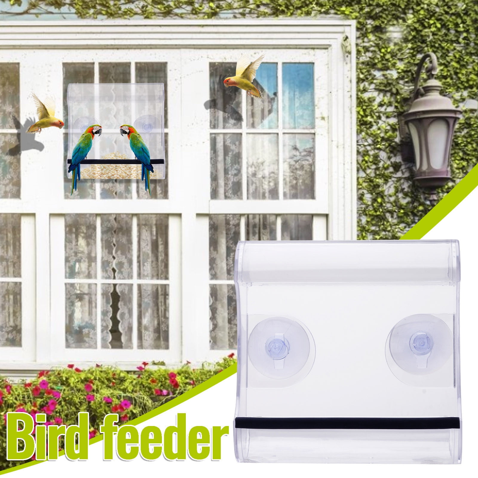 SUPERFUU Large Window Bird Feeders for Viewing – Four Strong Suction ...
