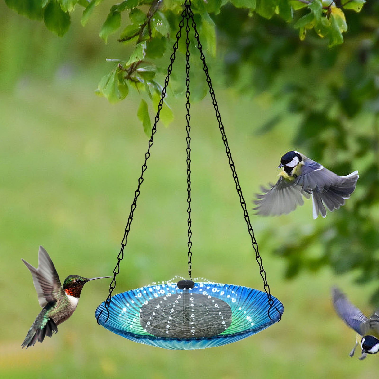 Superfuu Outdoor Hanging Bird Feeder Hummingbird Feeder With Perches Outdoor Caged Tube