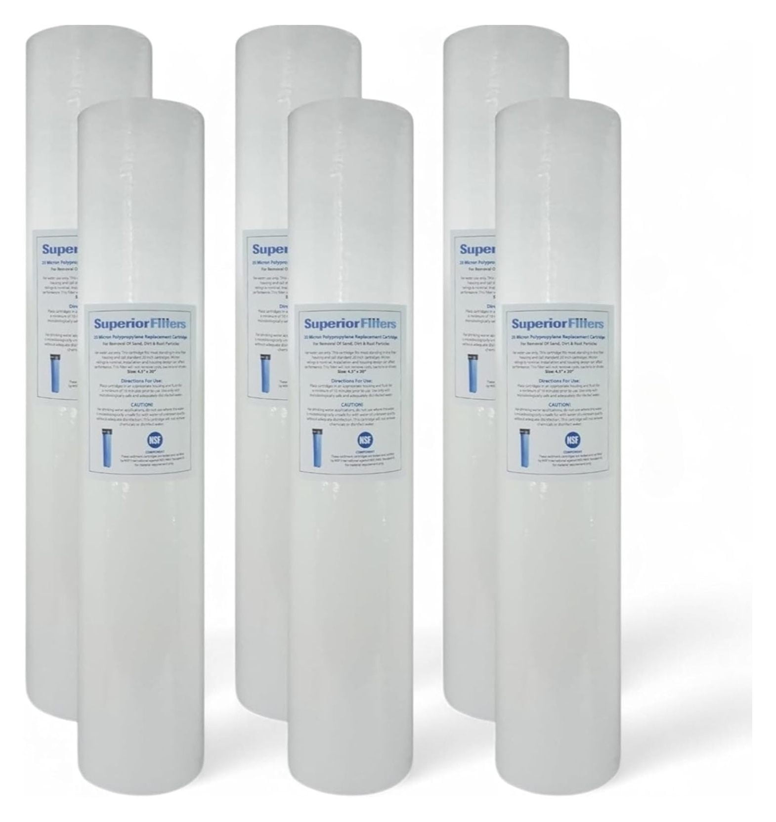 SUPERIOR 20 Micron Sediment Filter - 20 x 4.5 Whole House Water Filter ...