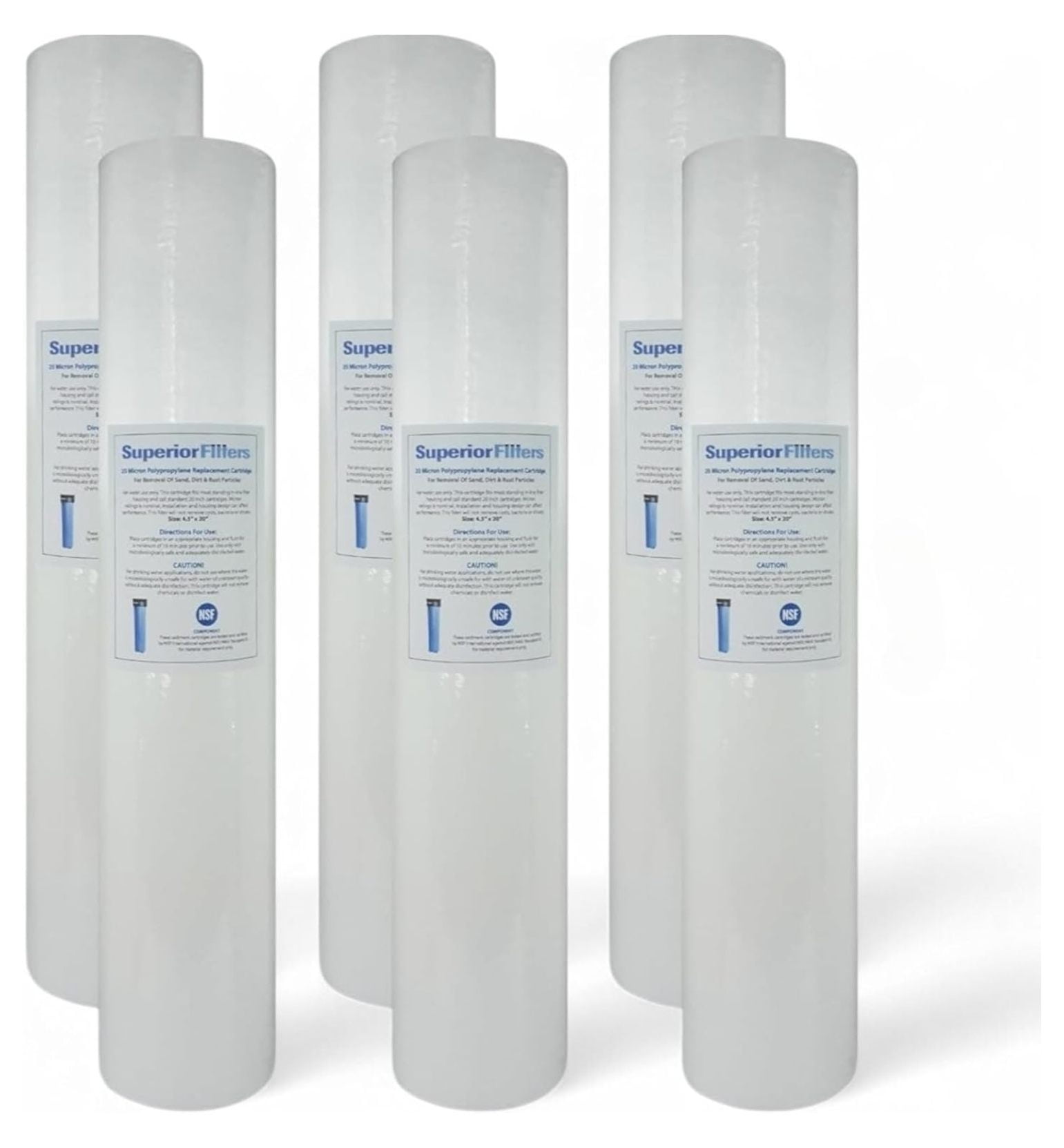 SUPERIOR 20 Micron Sediment Filter - 20 x 4.5 Whole House Water Filter Replacement - 20 inch ...