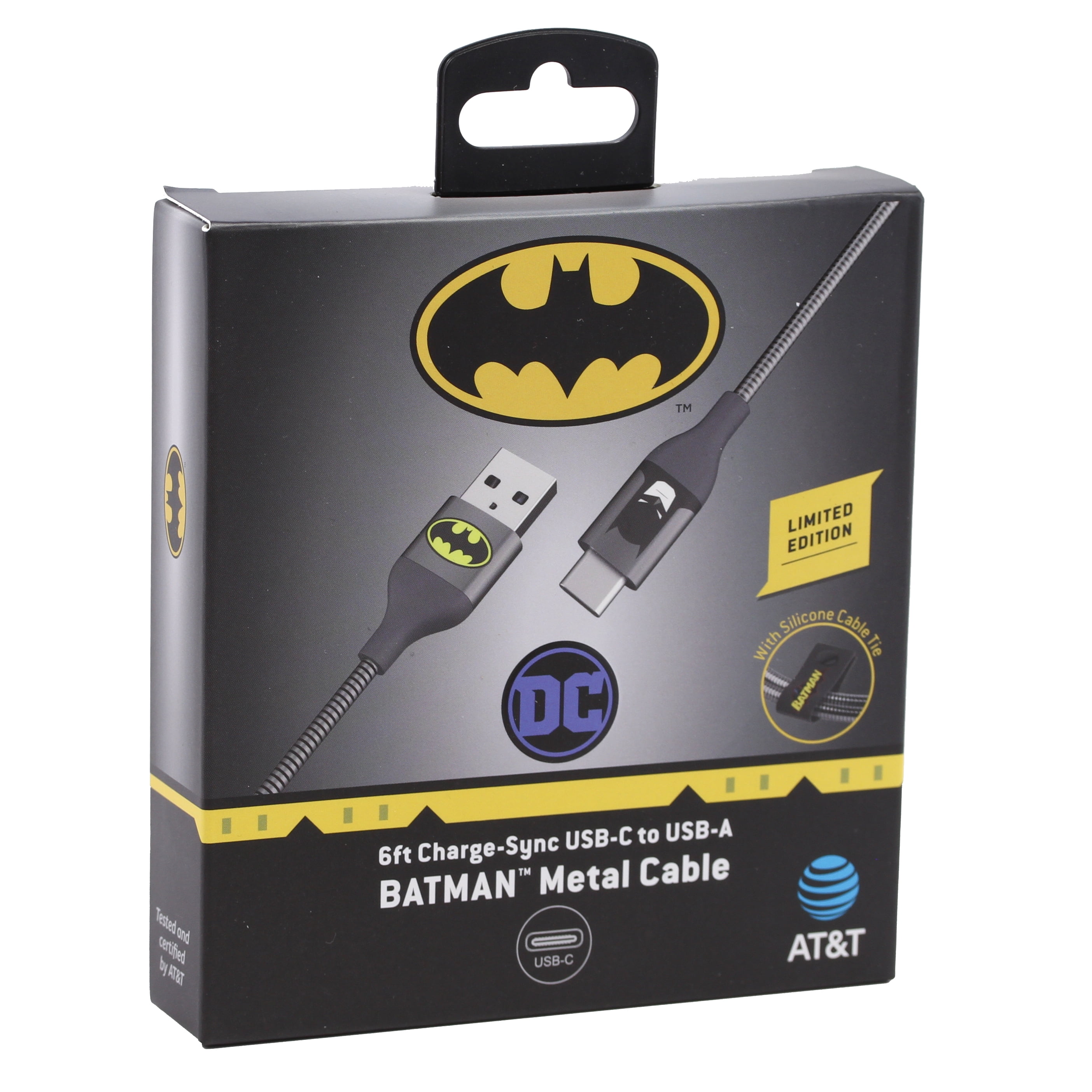 SUPERIOR AT&T 6FT Batman Type-C Cable - Black - Walmart.com