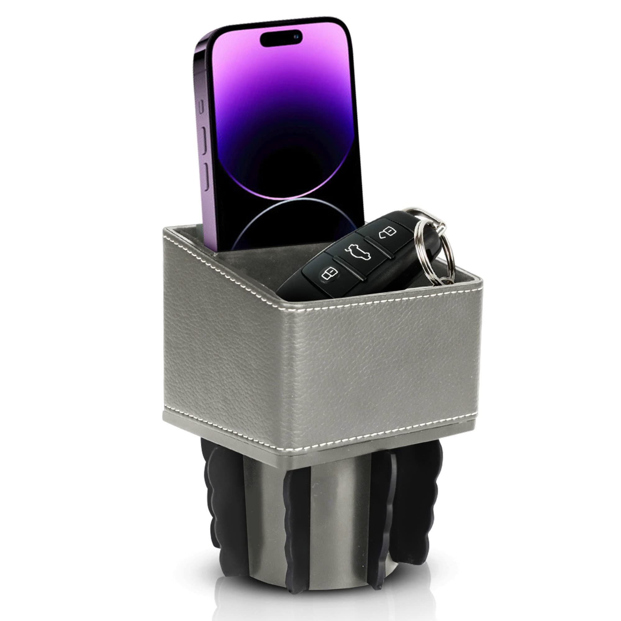SUPERIOR ESSENTIALS Car Phone Holder & Key Storage Expander Cupholder ...