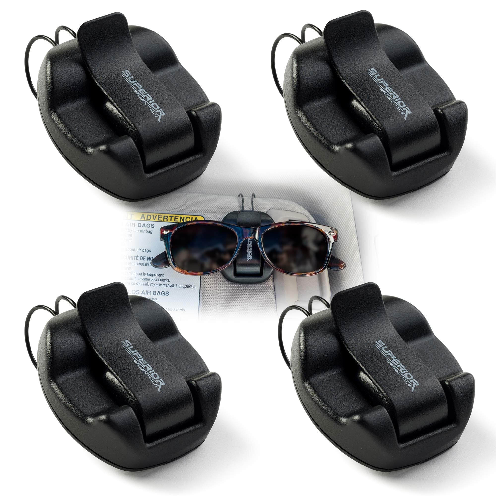 SUPERIOR ESSENTIALS Sunglasses Holder for Sun Visor/Air Vent - Conveniently Holds Sunglasses ...