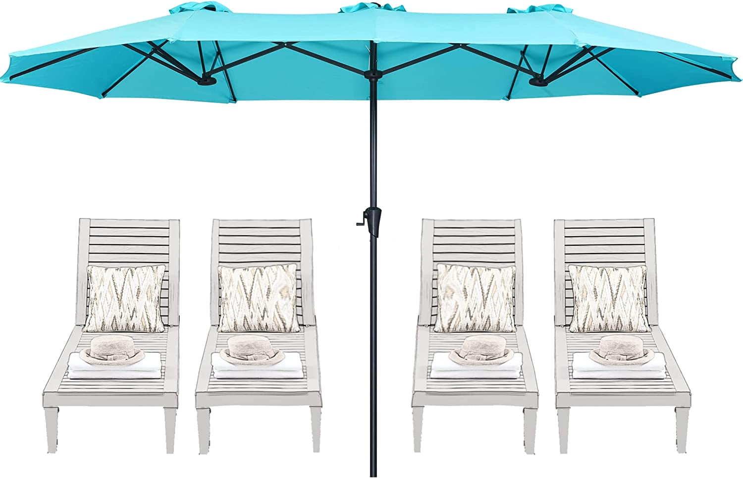 SUPERJARE 13FT Outdoor Umbrella for Patio, Double sided Pool Umbrellas ...