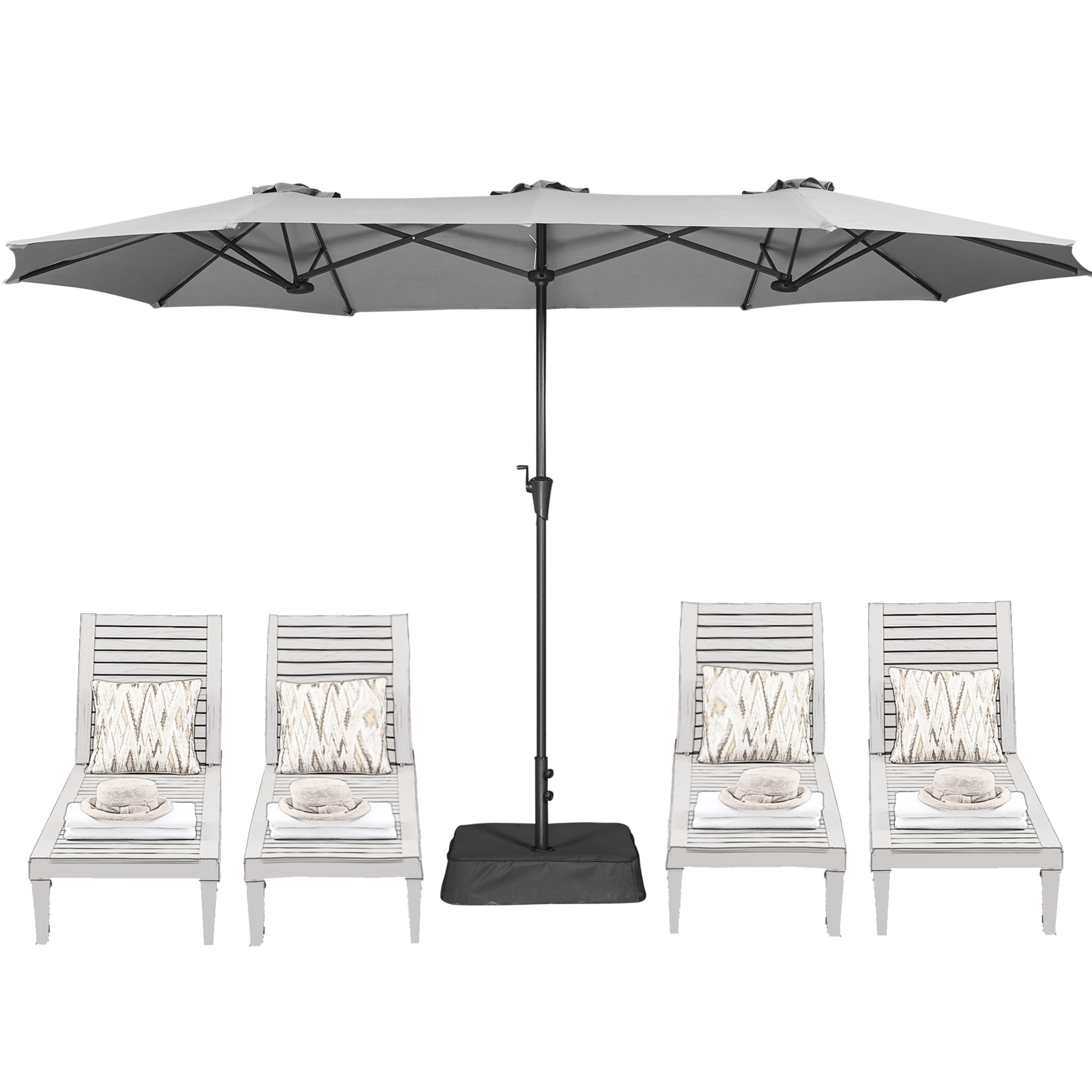 SUPERJARE 13ft Patio Umbrella with Base, UV Block, Double Sided for ...