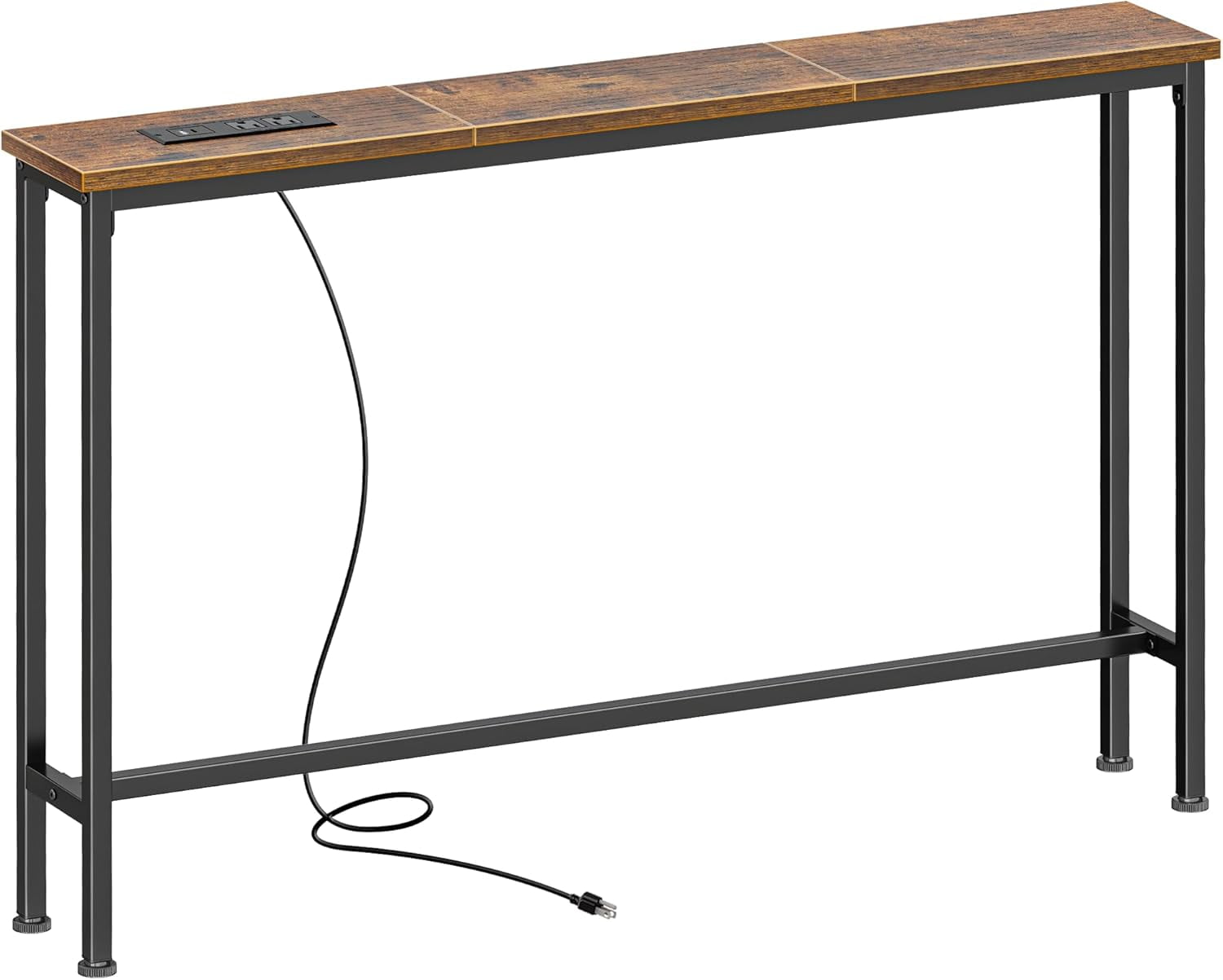 SUPERJARE 5.9 Inch Console Table with Outlet, Sofa Table, Beehind Couch ...