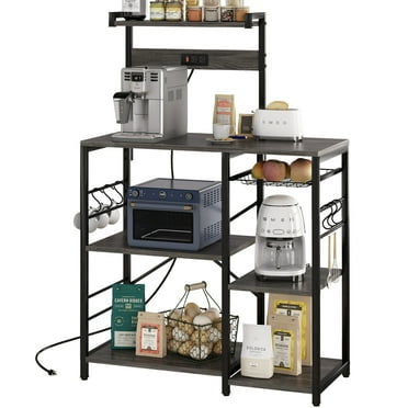 VASAGLE Bakers Rack for Kitchen, 6-Tier Kitchen Shelves with 6 Hooks ...