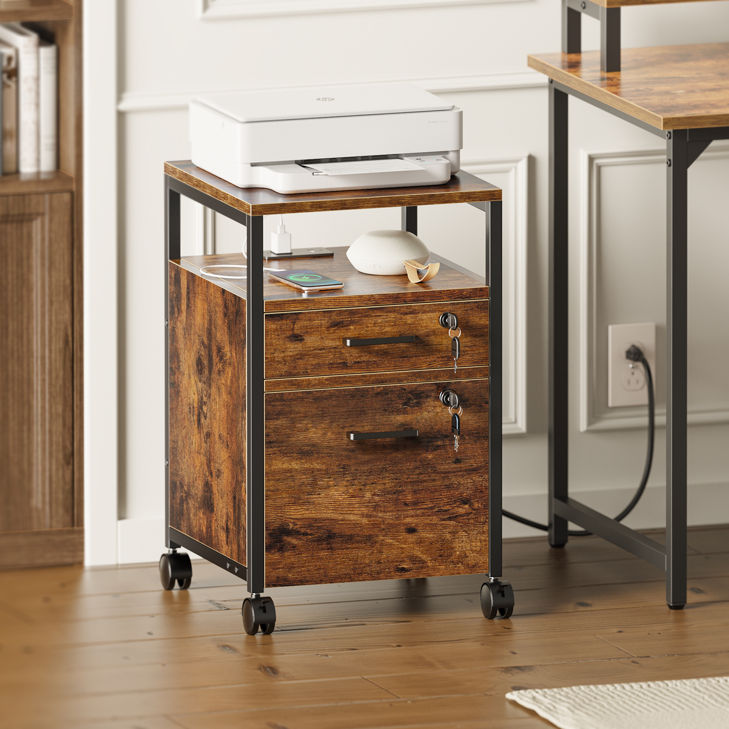 Better Homes & Gardens 2 Drawer Rustic Country File Cabinet, Weathered ...