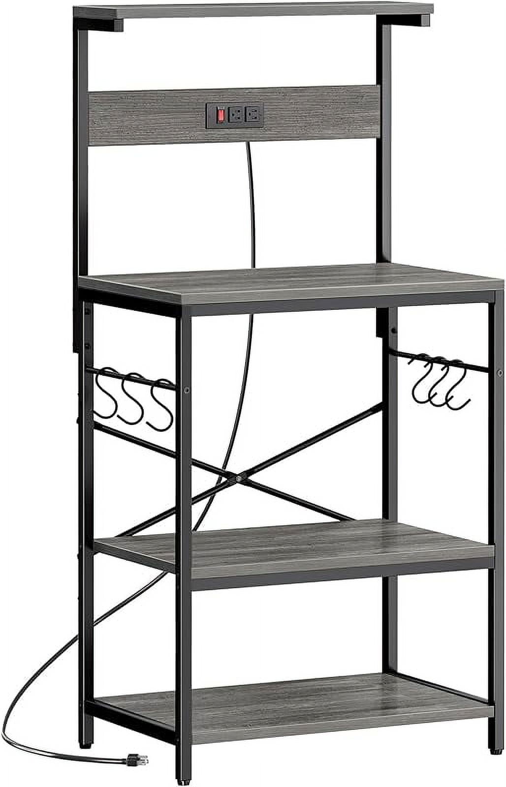 SUPERJARE Kitchen Bakers Rack with Power Outlet, Coffee Bar Table 4 ...