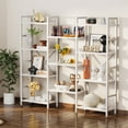 4 Tiers Industrial Bookcase and Bookshelf, Metal Wood 11 Display ...