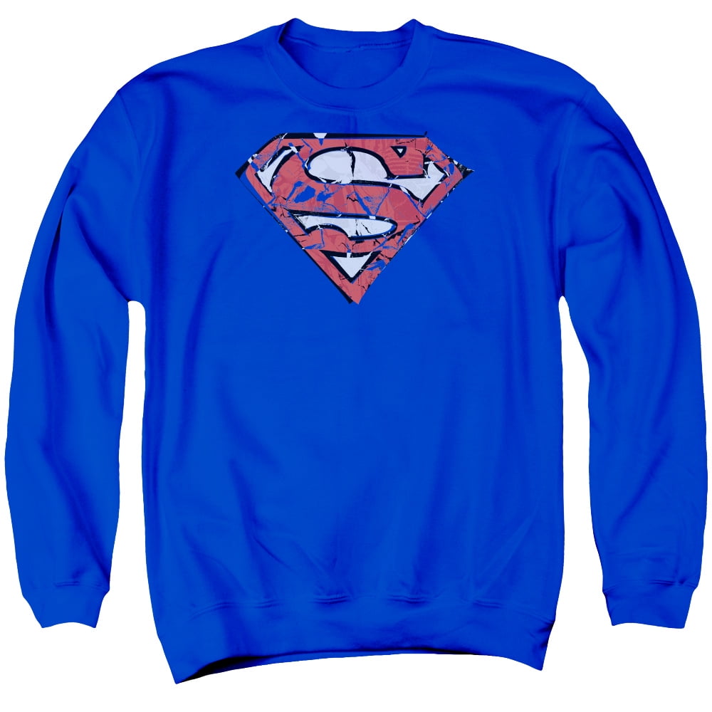SUPERMAN/RIPPED AND SHREDDED - ADULT CREWNECK SWEATSHIRT - ROYAL BLUE ...
