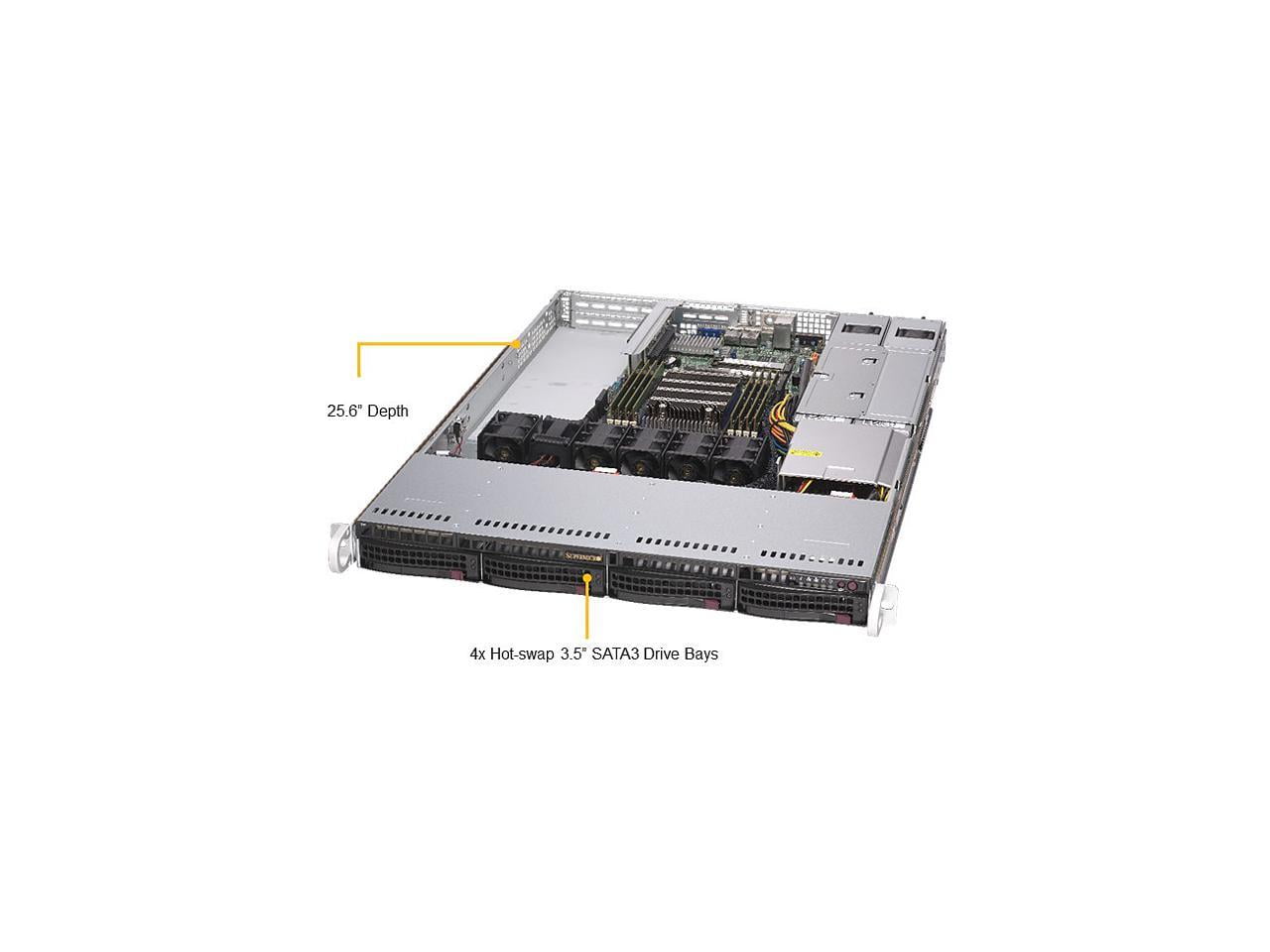 SUPERMICRO AS-1014S-WTRT 1U Rackmount Server Barebone AMD Rome 1U 500w ...