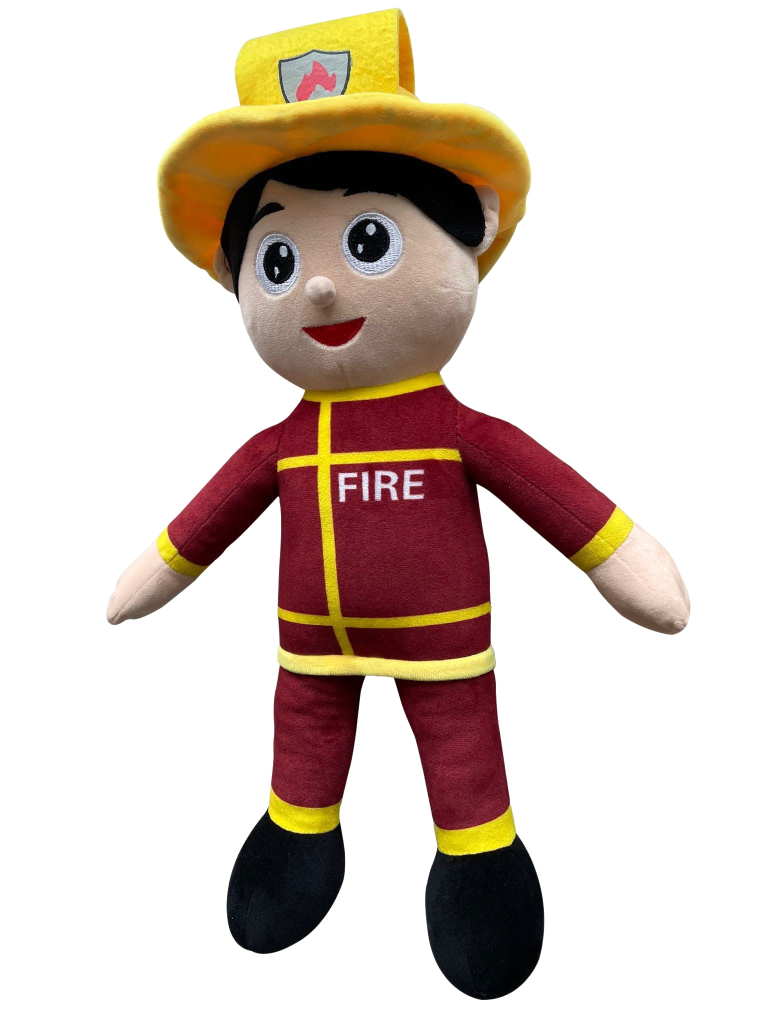 16-Inch Big Fireman Firefighter Stuffed Animal Plush Toy for Kids ...