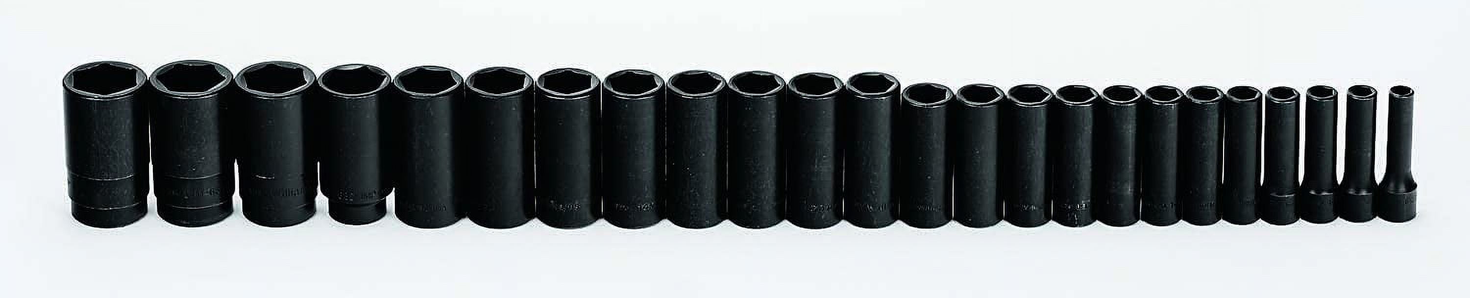 SUPERTORQUE 24-Piece 1/2-Inch Drive Metric Deep Impact 6 Point Socket ...