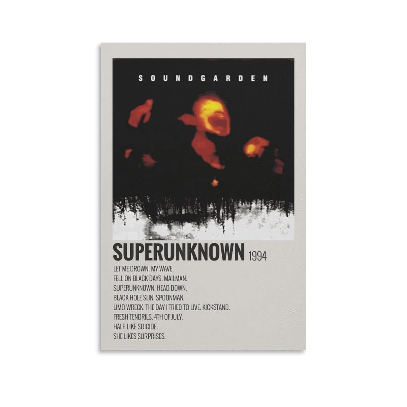 SUPERUNKNOWN 1994 Soundgarden Album Cover Canvas Poster Print Music ...