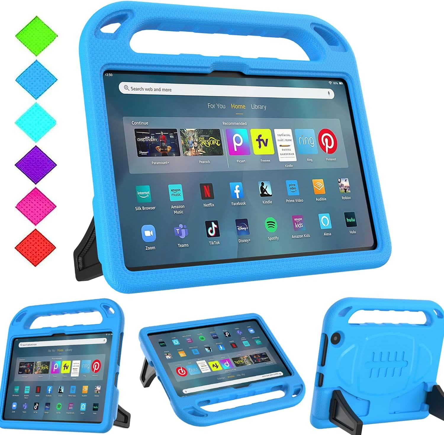 SUPNICE Kids Tablet Case, Shockproof Handle Kickstand Cover, Fire Max ...
