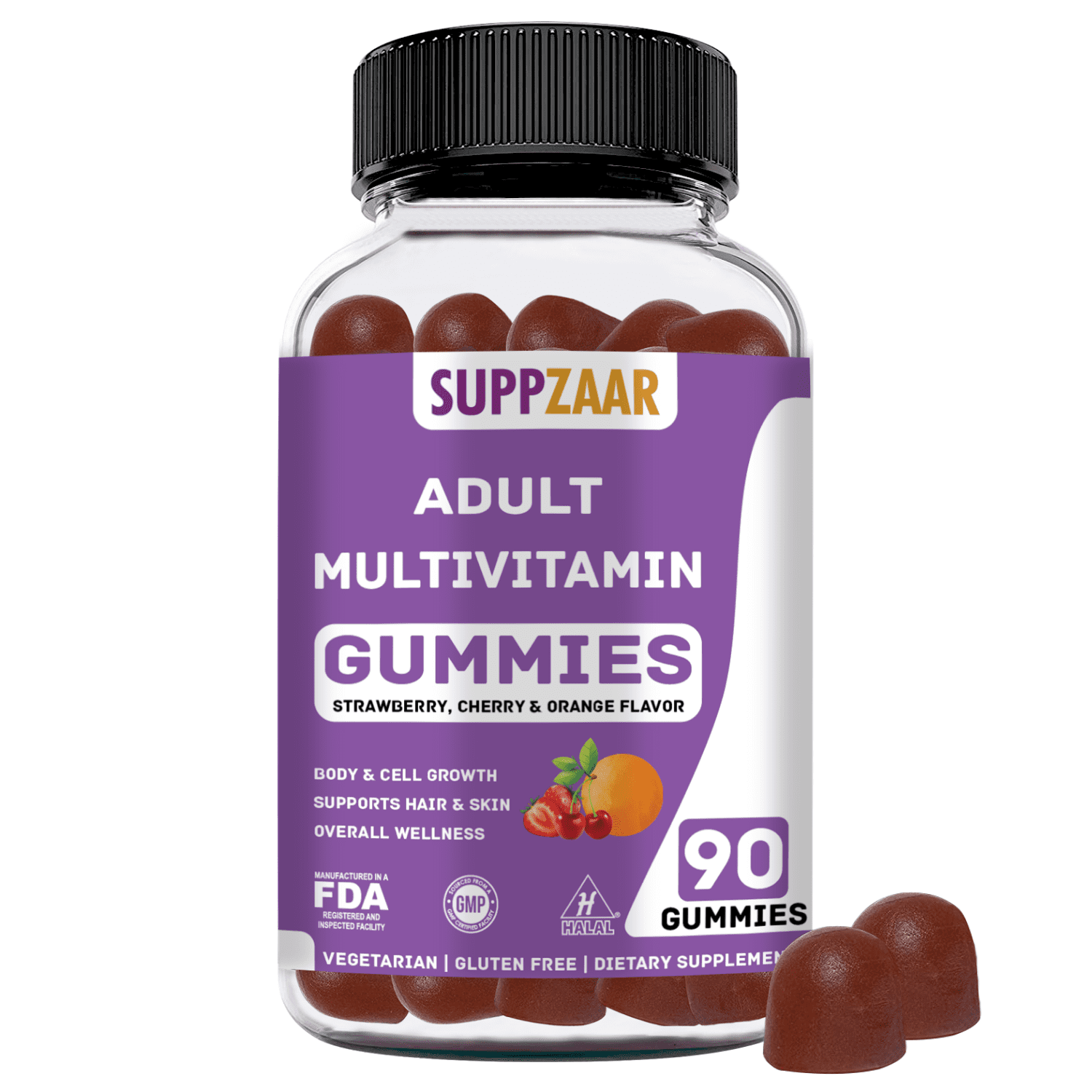 SUPPZAAR Vegetarian Gummy Multivitamin For Women & Men - Daily Men ...