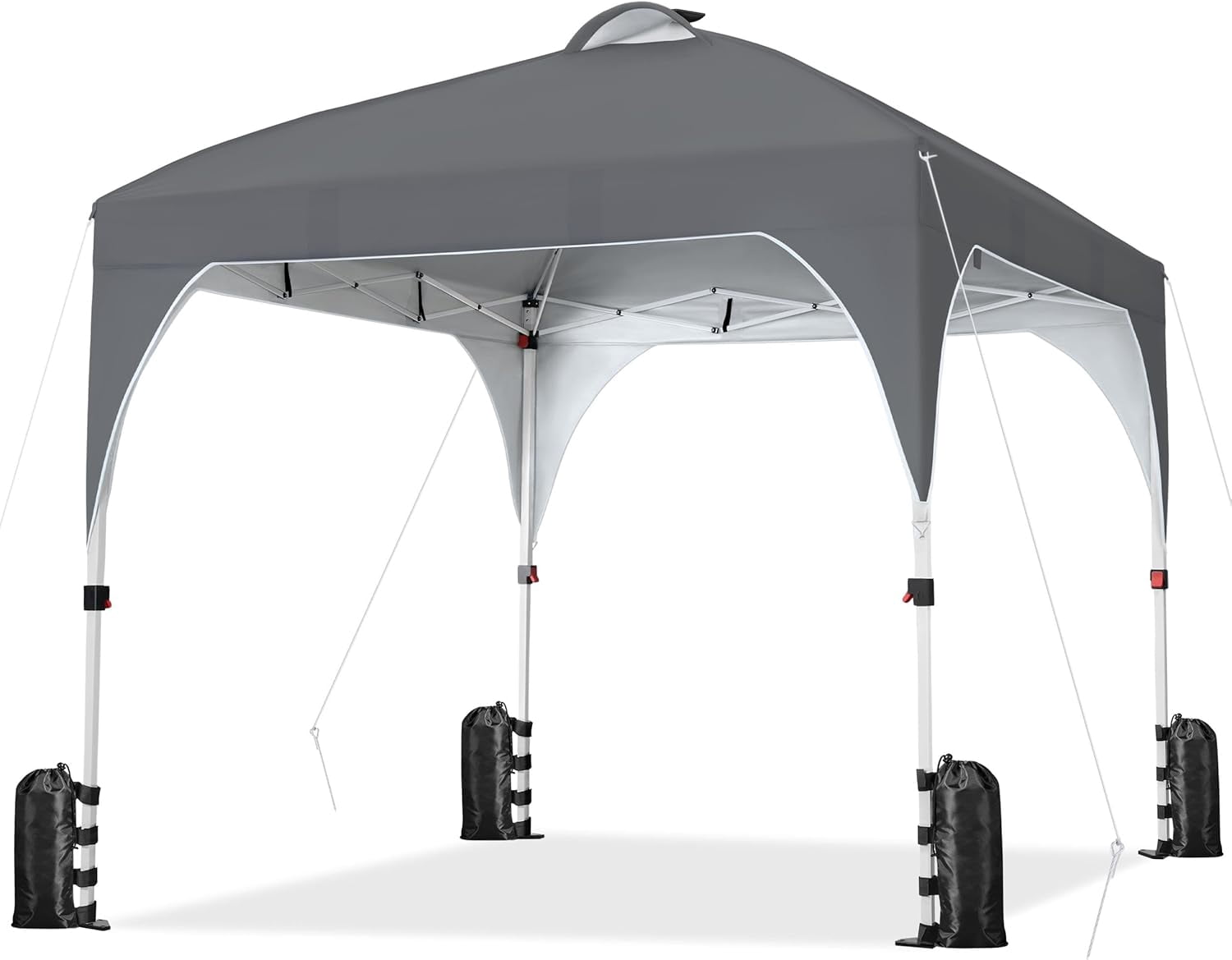 SUPQ 10x10 Pop-Up Canopy Tent with 17 Solar LED Lights & Top Vent ...