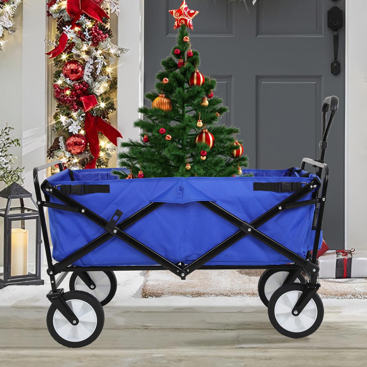 SUPQ Collapsible Wagon with Wheels, Portable Wagons Cart Foldable Wagon ...
