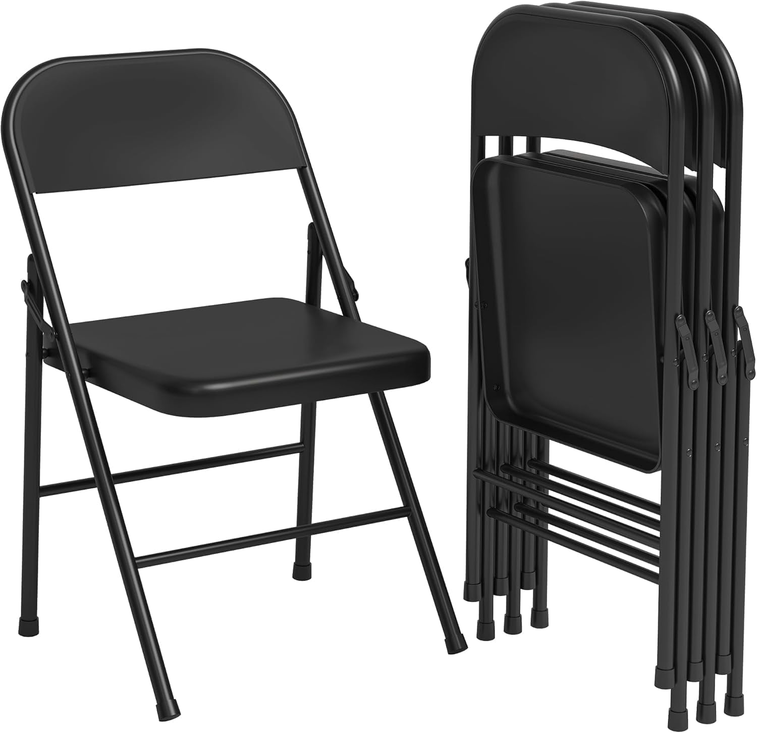 SUPQ Folding Chairs Set of 4, Portable & Stackable Commercial Seat with ...