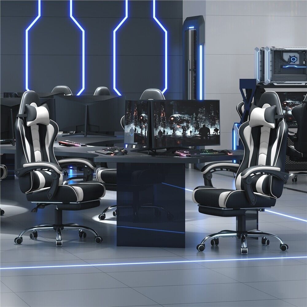 SUPQ Gaming Chair, Video Game Chair with Massage Lumbar Support and ...