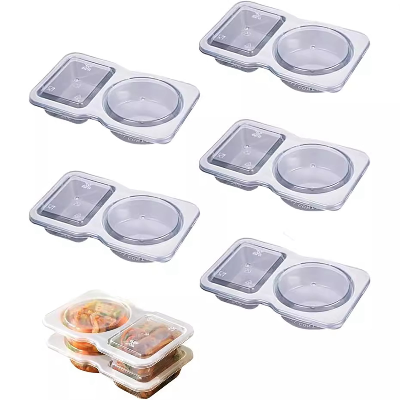 SUPRAPID Collapsible Snack Containers Compartment Container Condiment ...