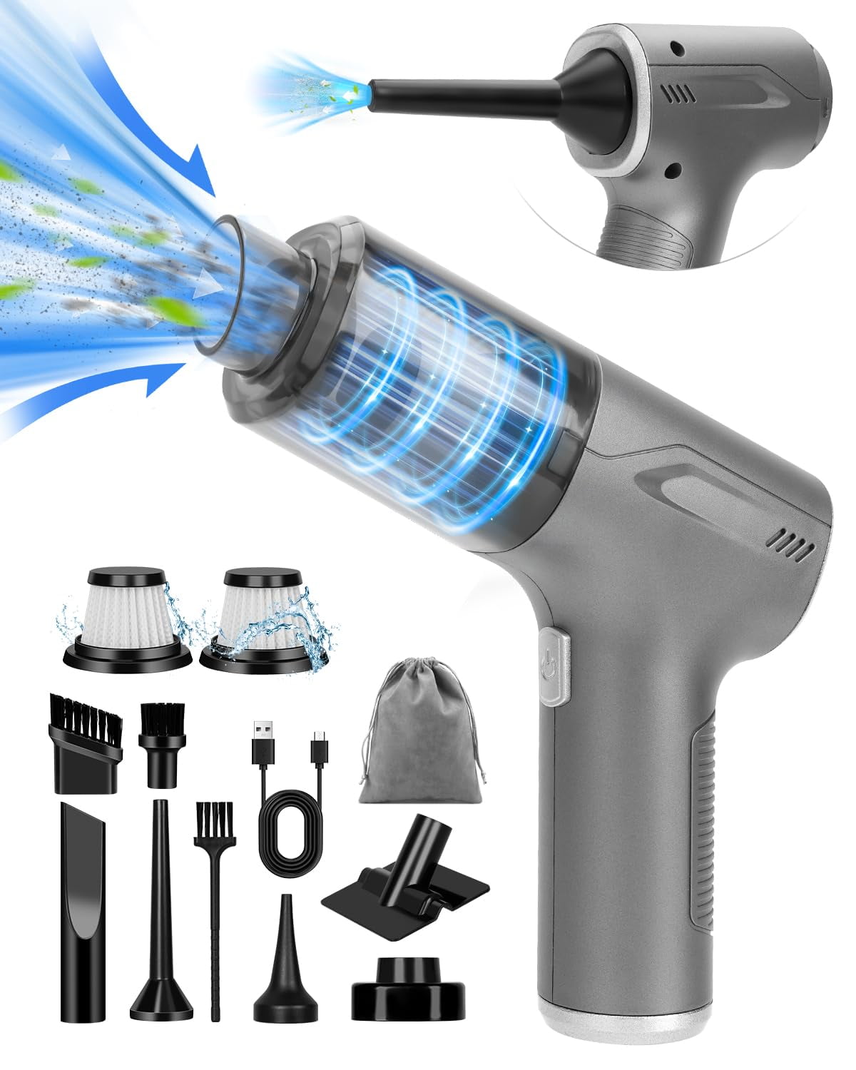 SUPRBIRD Car Handheld Vacuum Cordless 4 in 1, 20000PA Car Vacuums ...