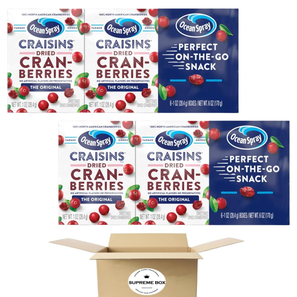 Supreme Box Ocean Spray Mmf7 Craisins Snack Pack Sweetened Dried Cranberries Single To Go Pack