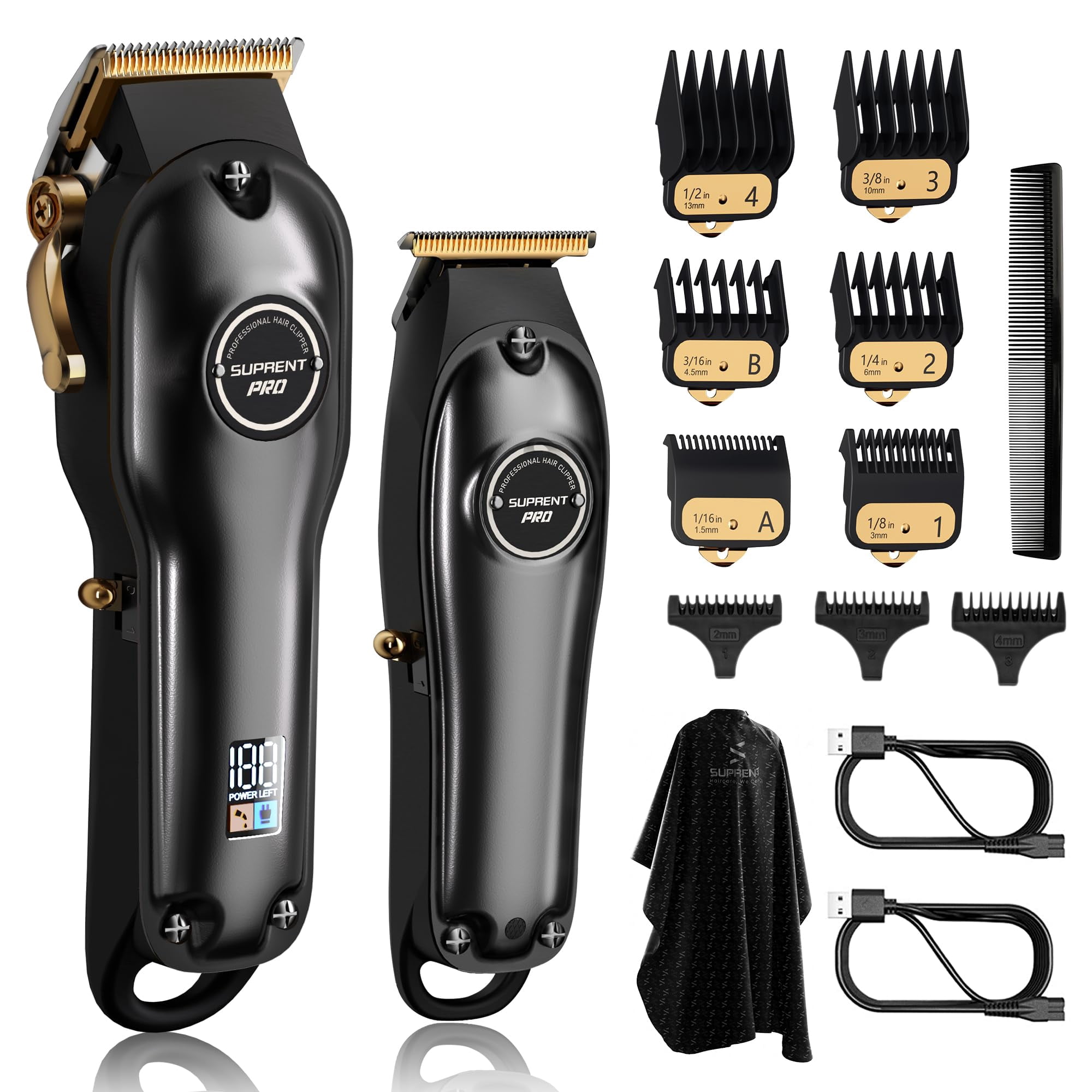 SUPRENT PRO Professional Hair Clippers for Men- Hair Cutting Kit & Zero ...