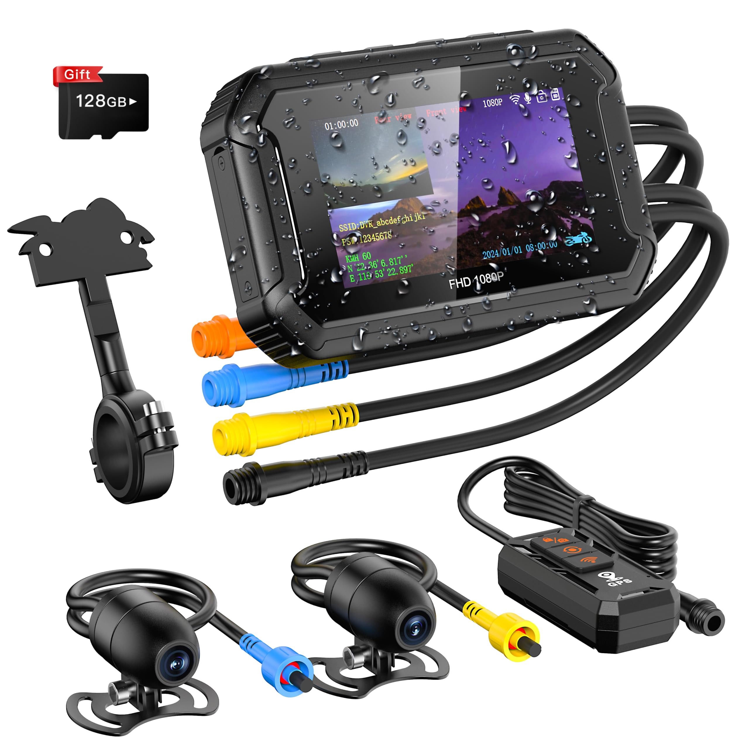 SUPTRANSE Motorcycle Dash Cam,1080P + 1080P Motorcycle Camera Front and ...