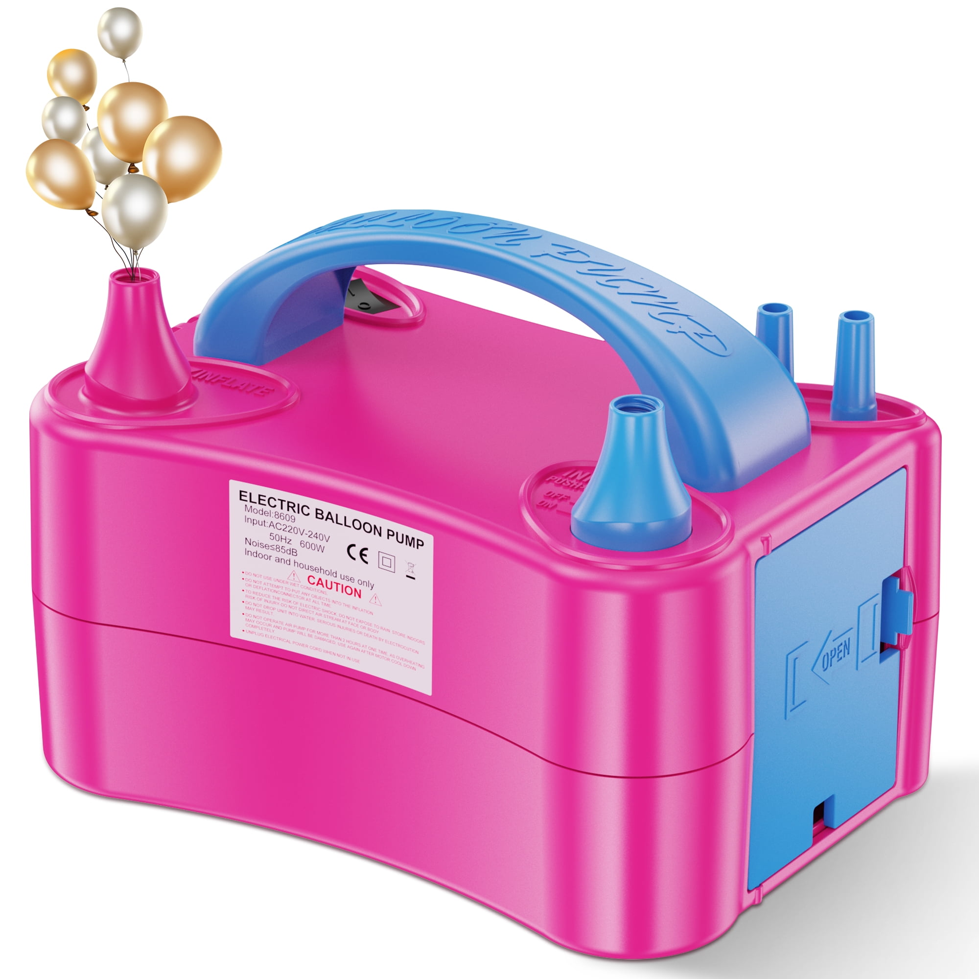 SUPTREE Electric Balloon Pump, Portable Air Balloon Pump Dual Nozzle ...