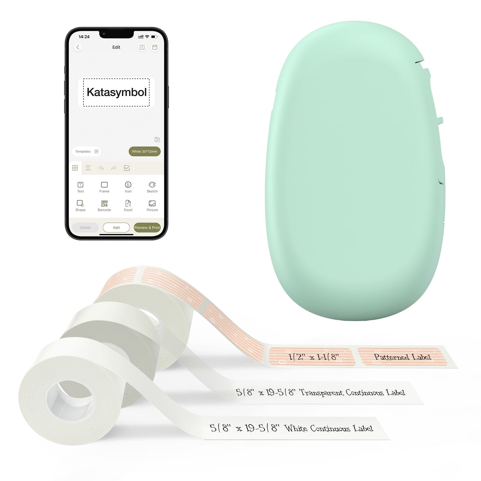 SUPVAN E10 Mini Bluetooth Label Maker Machine with 3 Tapes,Versatile ...