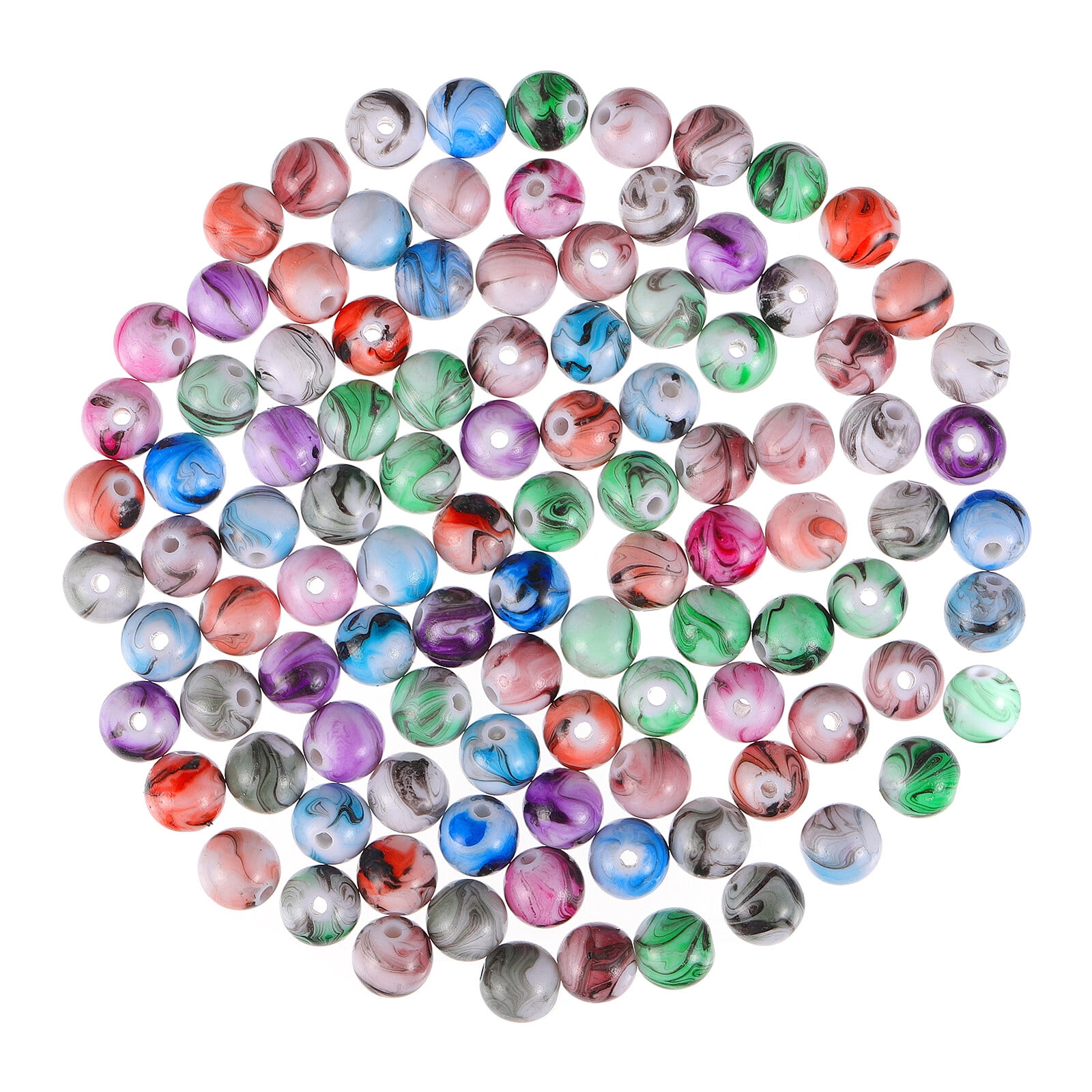 SUPVOX 100pcs 8mm Loose Beads Ink Spacer Beads Jewelry Making Beads for ...