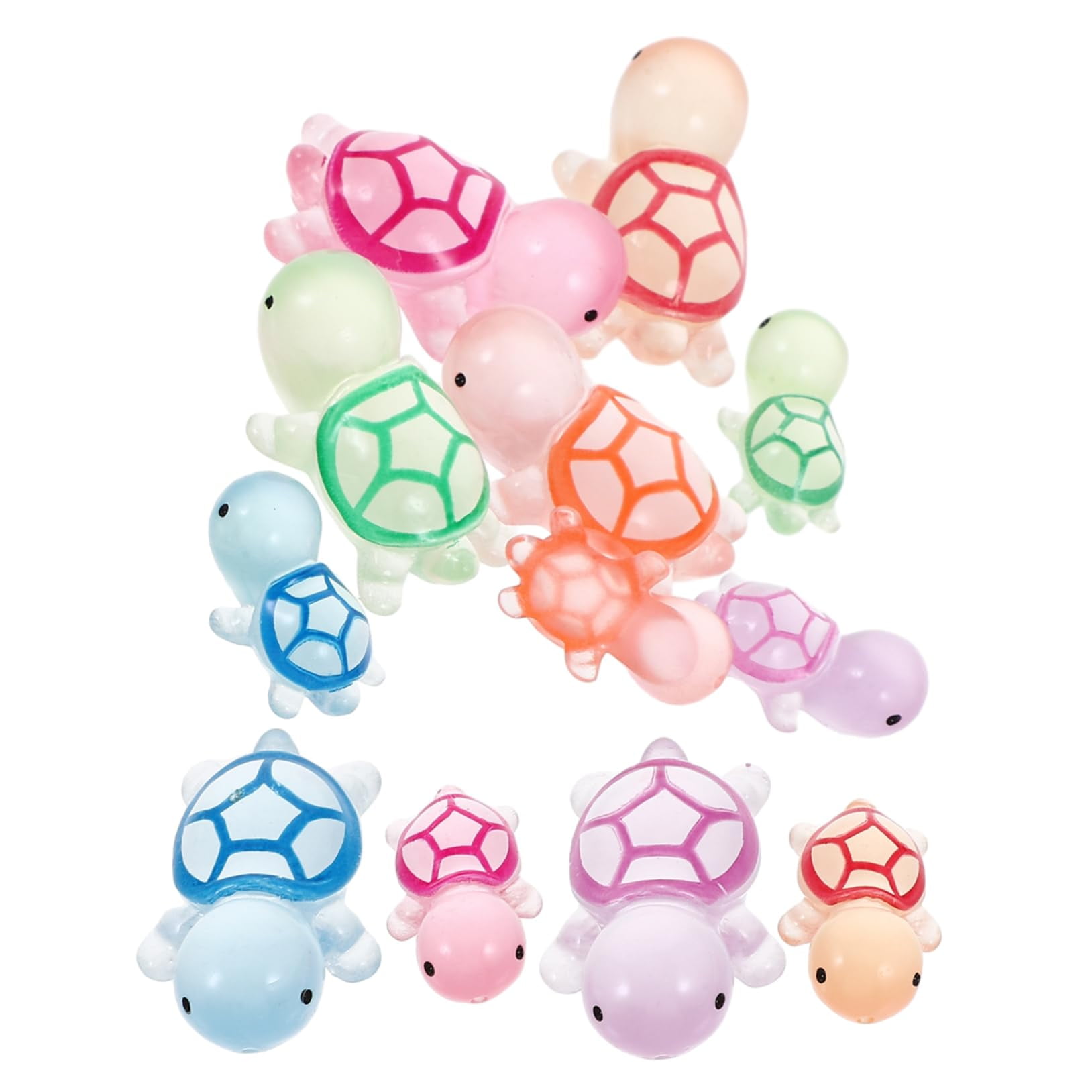 SUPVOX 12pcs Glow Dark Miniature Turtle Figurines Desk Decor Mixed ...