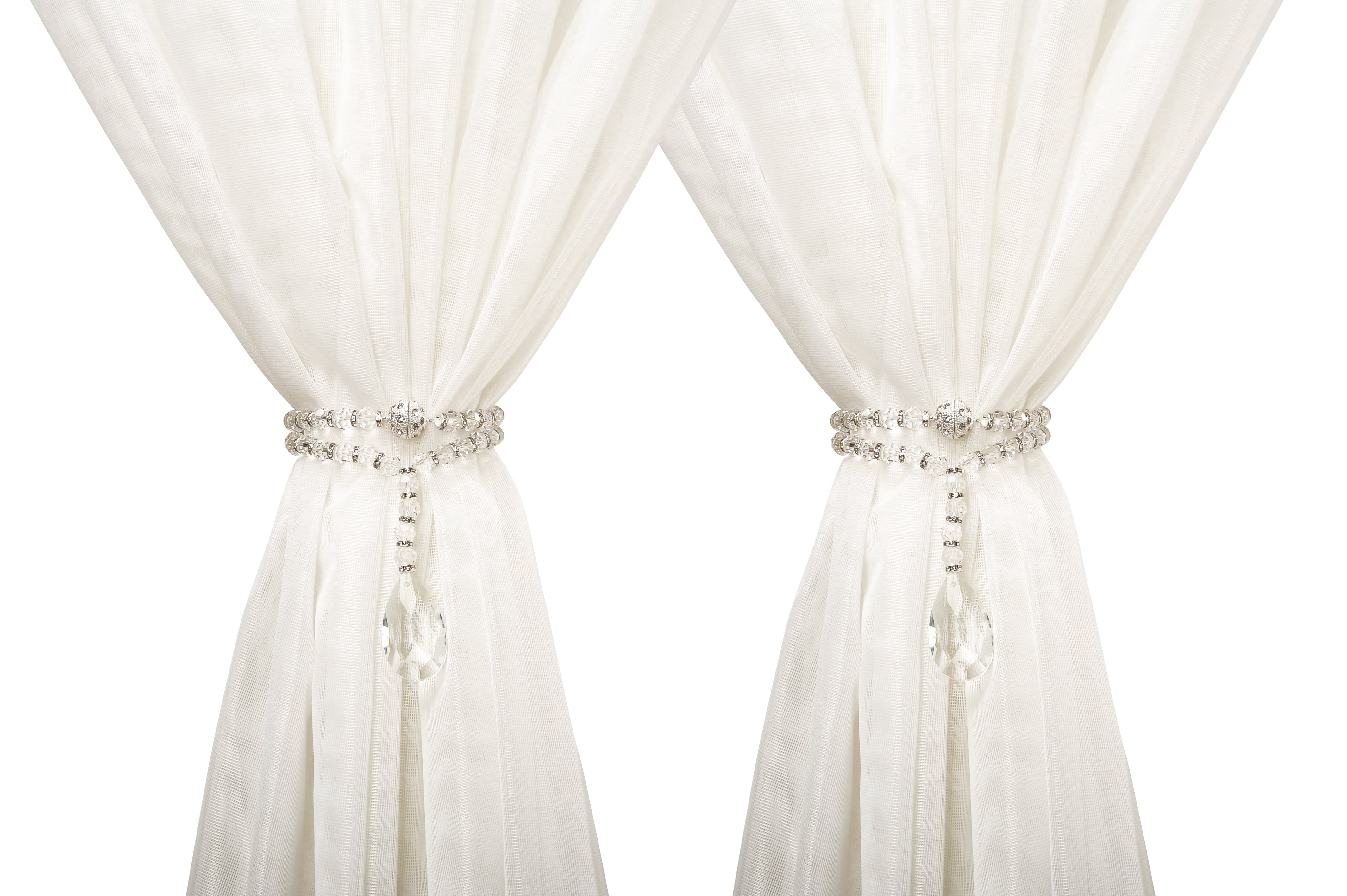 SUQ I OME 2 Pack Luxury Crystal Beaded Magnetic Curtain Tieback ...