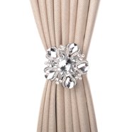 "Efavormart 2 Pack | 7"" Silver Round Barrette Style Crystal Curtain ...