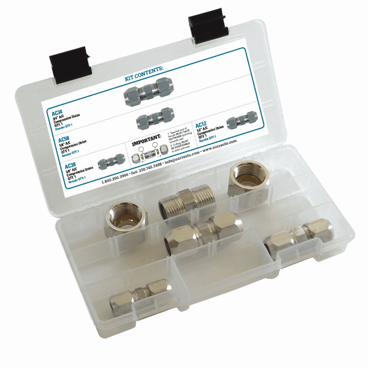 SUR&R Auto Parts AC40 A/C Compression Union Kit - Walmart.com