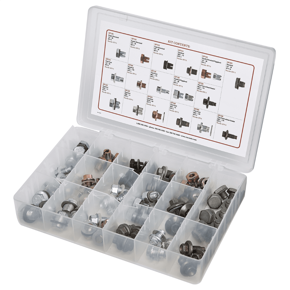 SUR&R Auto Parts DP454 152PC Oil Drain Plug Assortment - Walmart.com