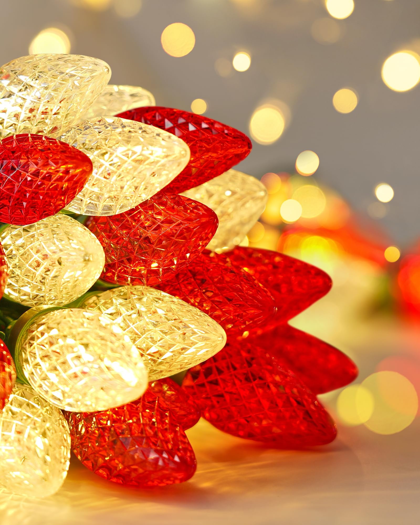 SURAIELEC C9 Lights YPF5 Outdoor, 68 FT 100 String Lights, Extendable ...