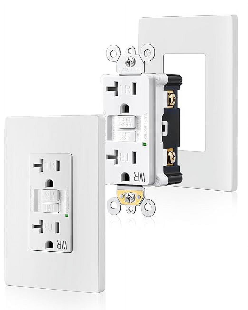SURAIELEC GFCI Outlet 20 Amp, 2 Pack Self-Test GFI Electrical Outlets ...
