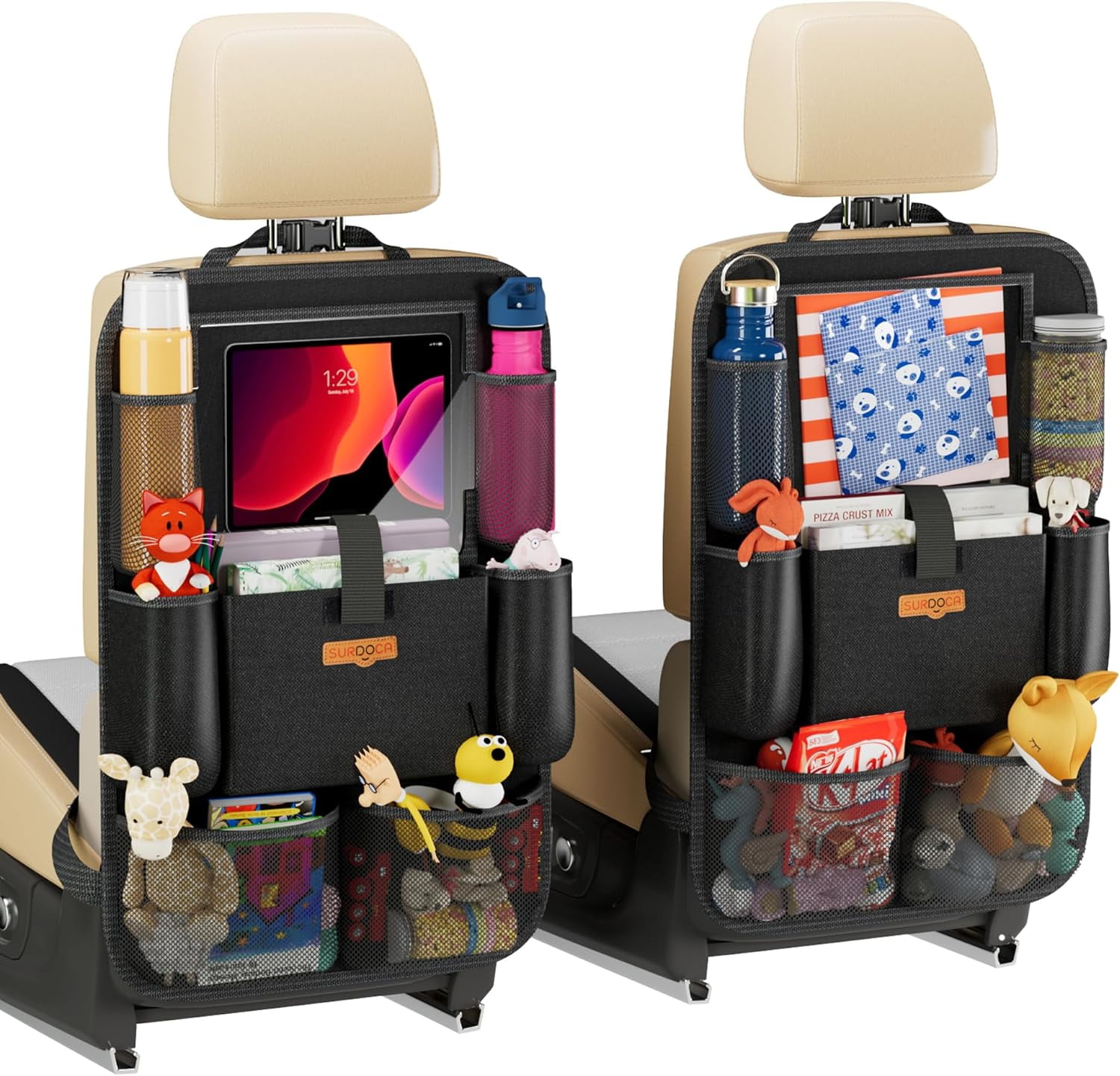 SURDOCA Car Organizers and Storage, Upgraded Car Seat Organizer with 11 ...