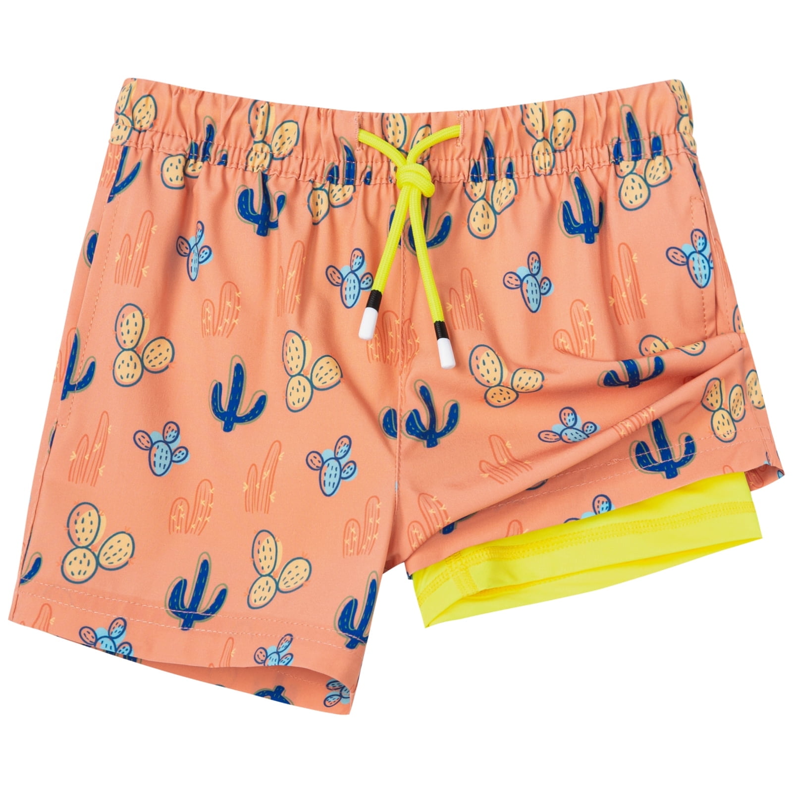SURF CUZ Boys Swim Trunks with Boxer Brief Liner Toddler Boy Stretch ...