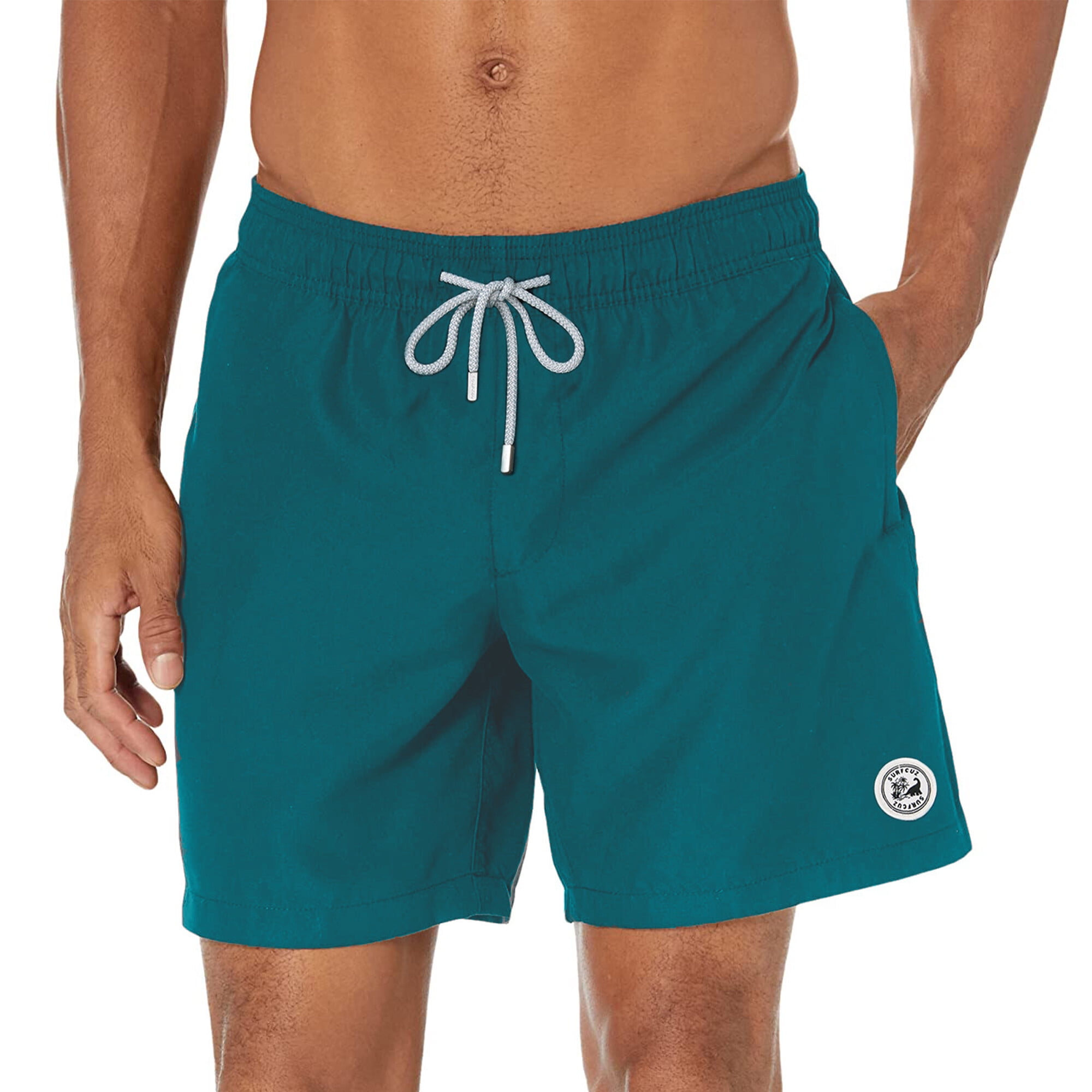 SURF CUZ Men's Swim Trunks 4 Way Stretch Beach Swim Shorts for Men with ...