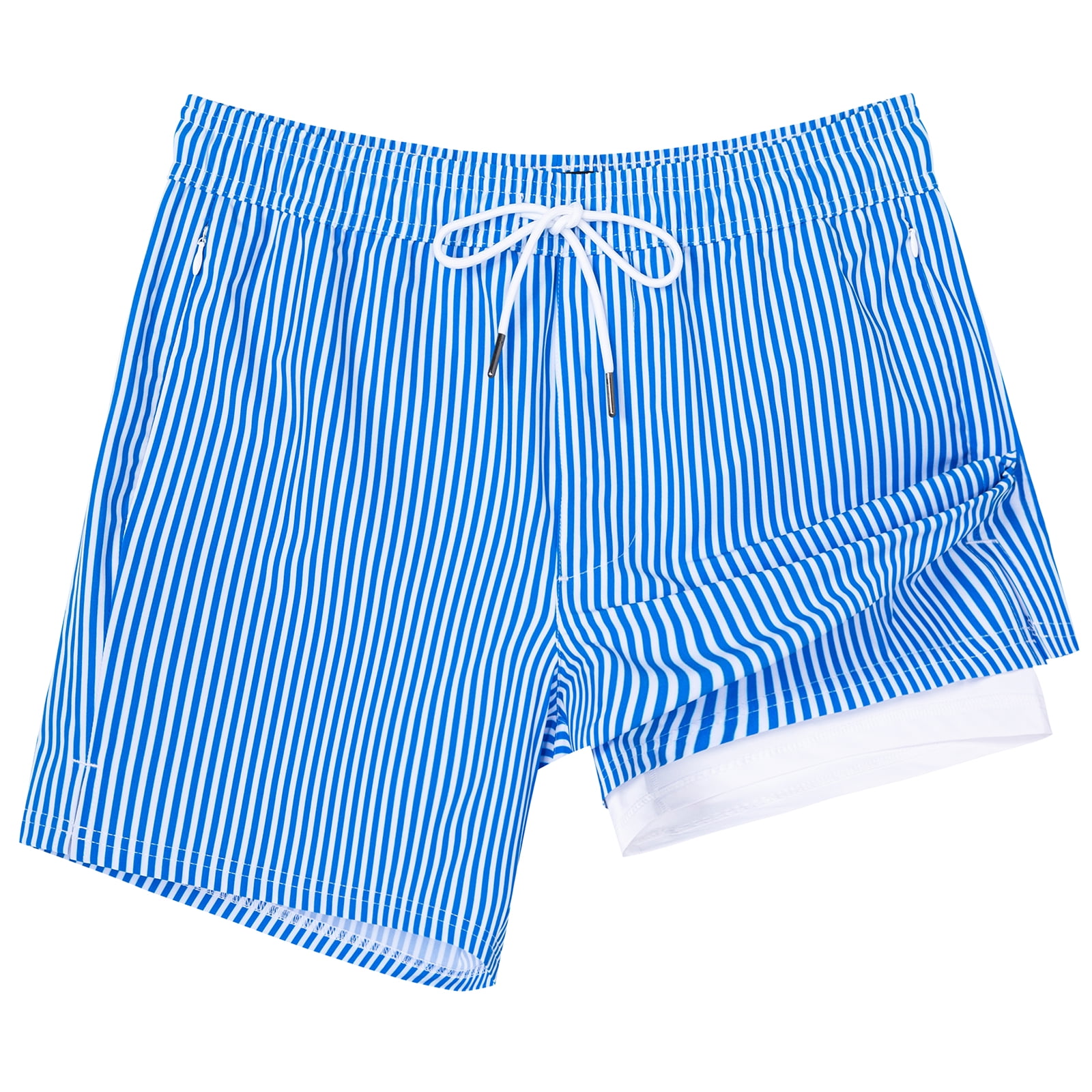 SURF CUZ Mens Swim Trunks with Compression Liner Mens Swimming Trunks 5 ...