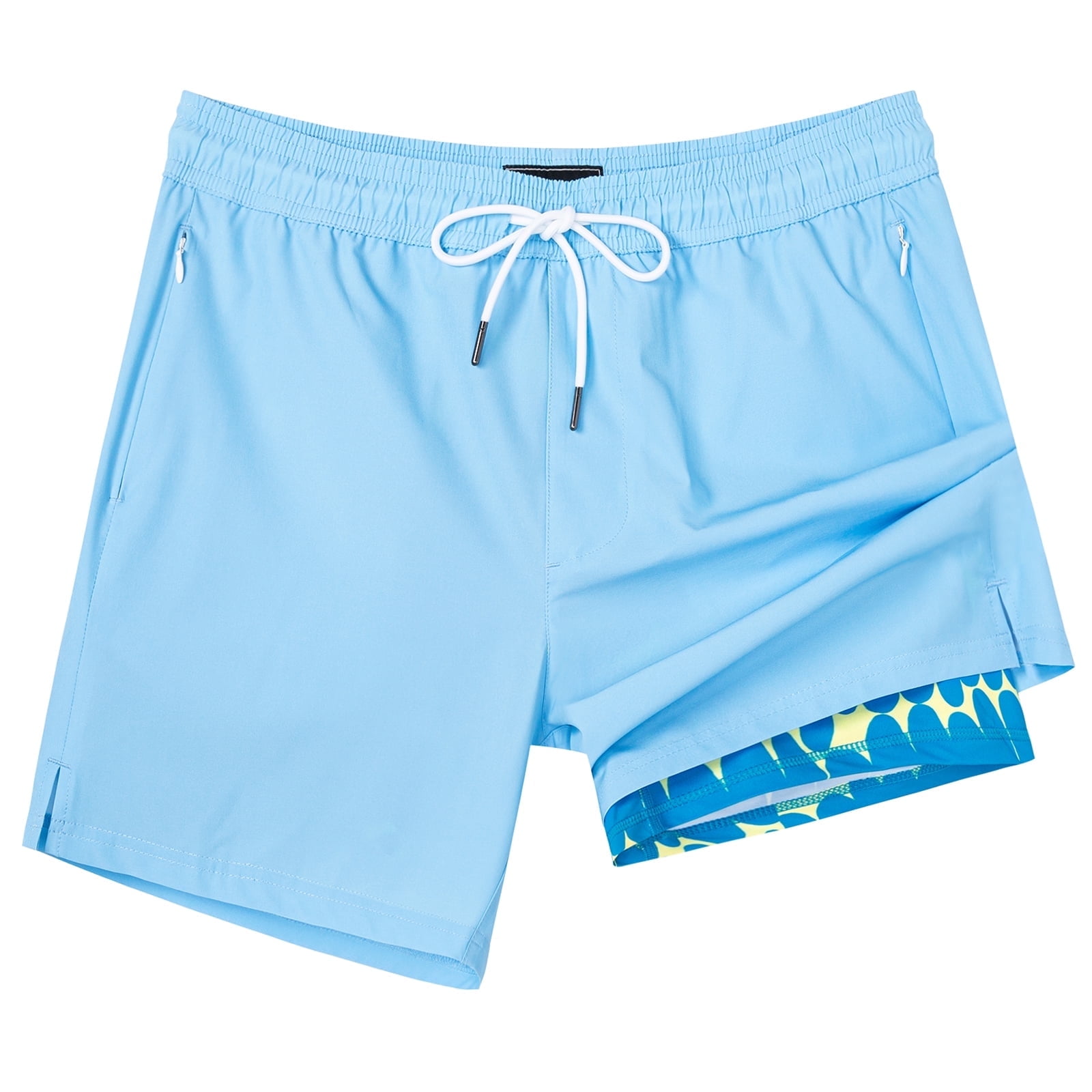 SURF CUZ Mens Swim Trunks with Compression Liner Mens Swimming Trunks 5 ...
